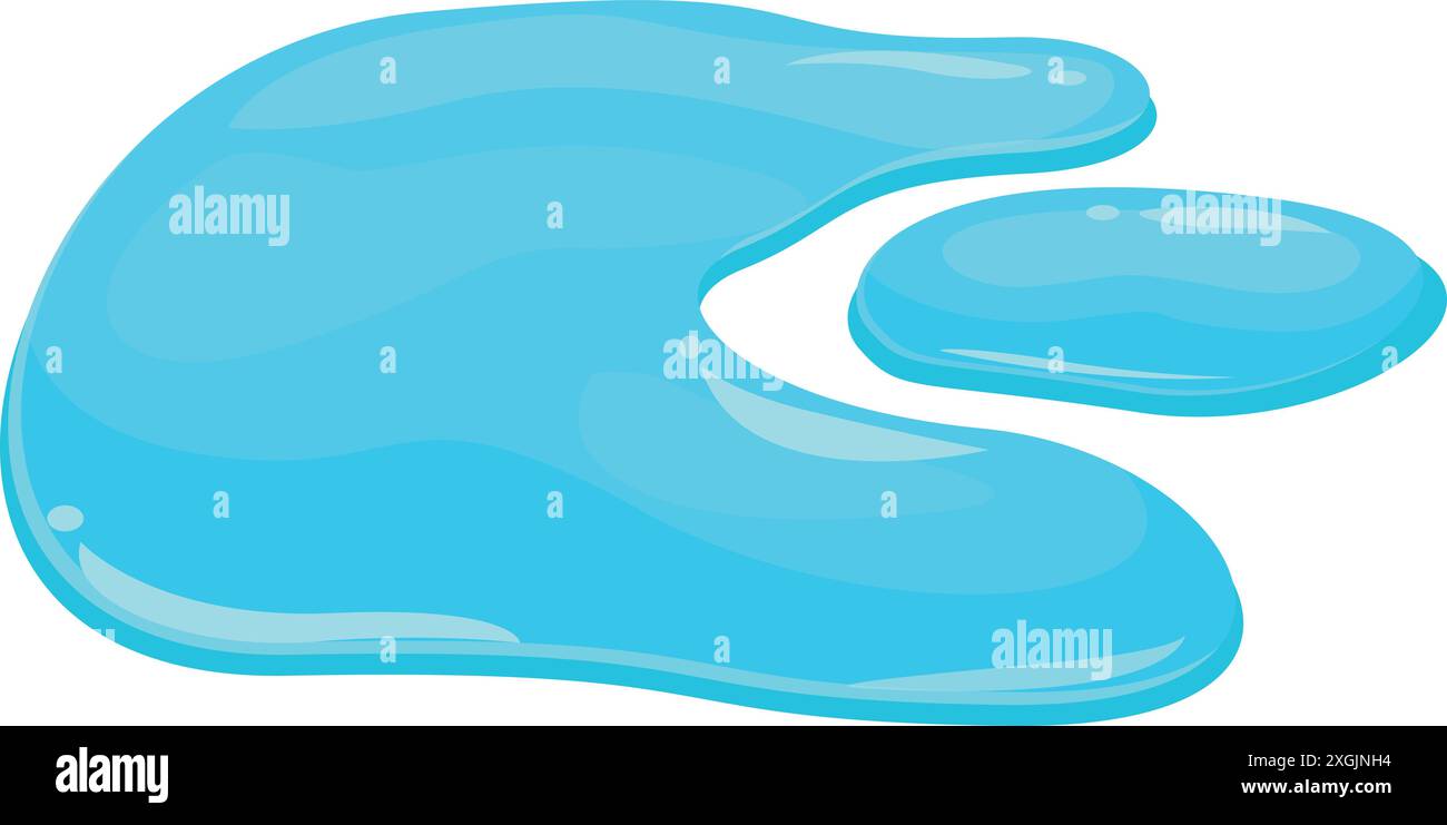 Cartoon puddle of water, juice or other liquid spreading on the ground ...