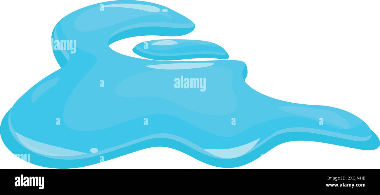 Bright blue liquid puddle flowing spreading cartoon Stock Vector Image ...