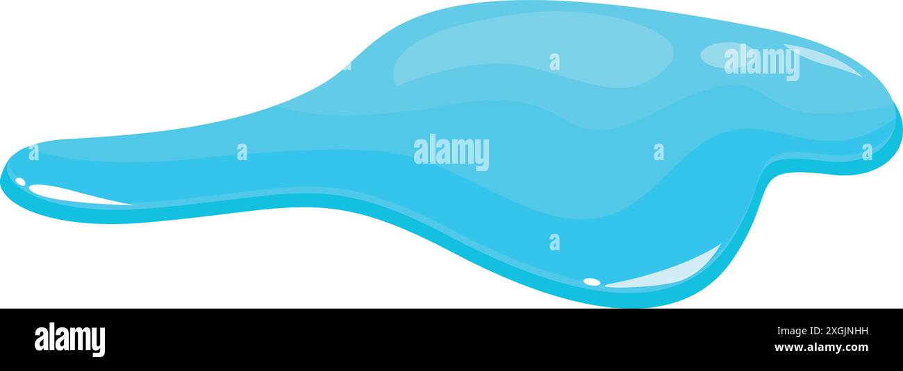 Cartoon illustration of a blue liquid spill spreading out on the ground ...