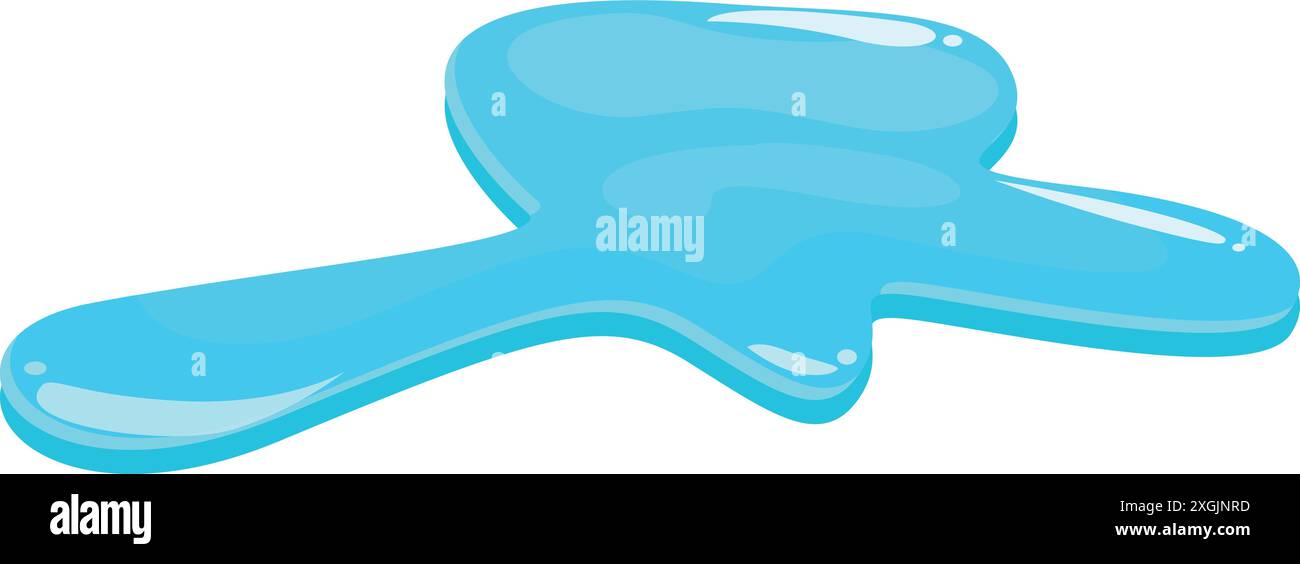 Cartoon blue liquid puddle flowing on a white background Stock Vector ...
