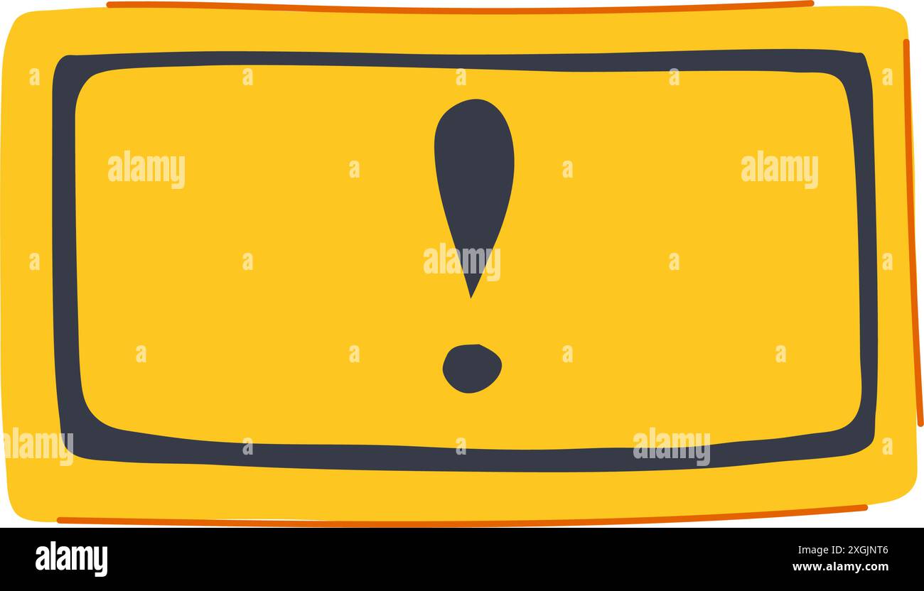 triangle yellow warning sign cartoon vector illustration Stock Vector ...