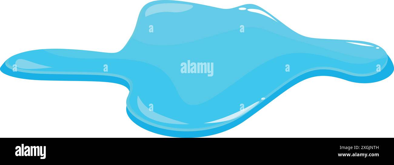 Cartoon puddle of spilled blue liquid spreading on the ground Stock ...