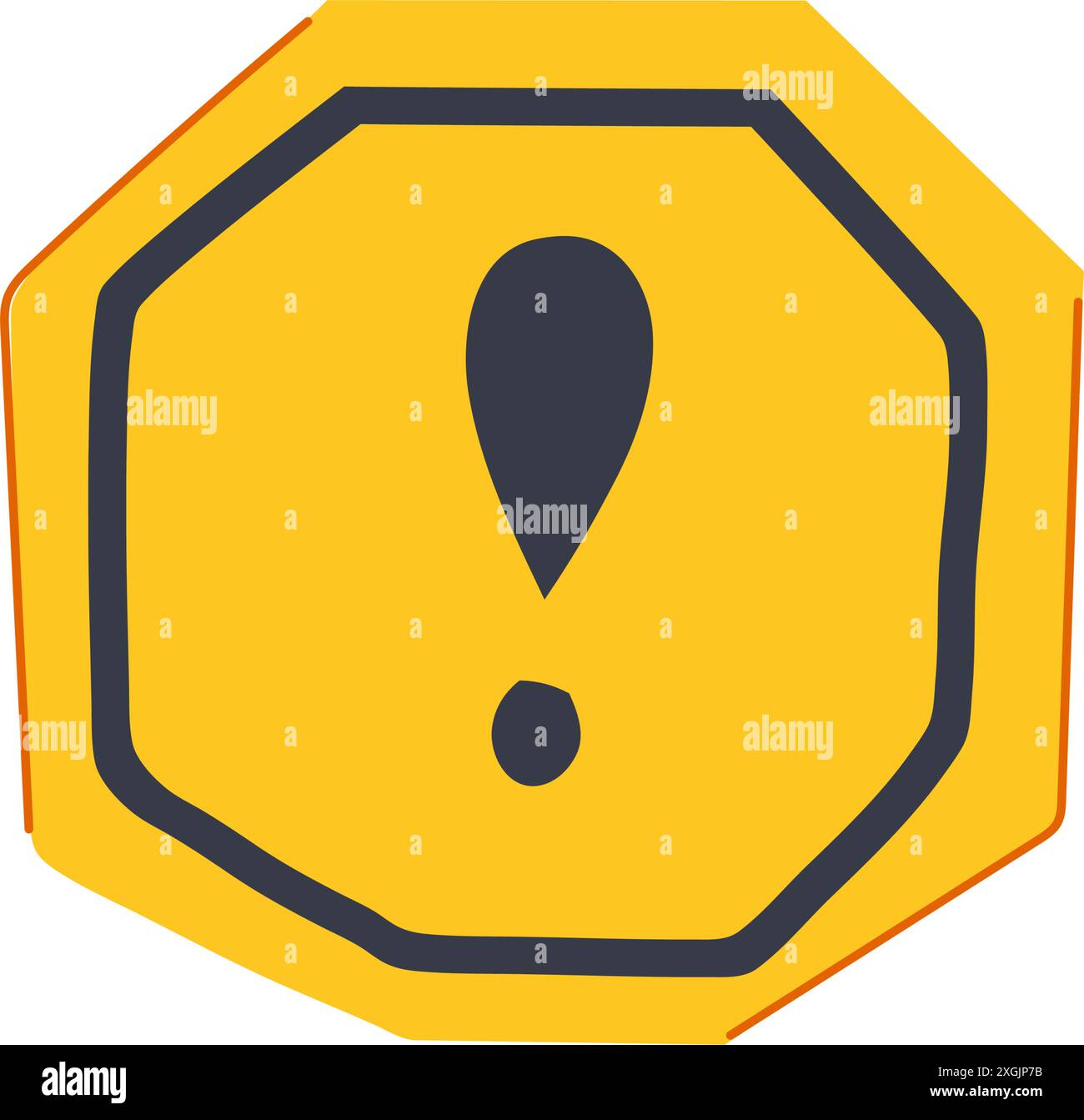 caution yellow warning sign cartoon vector illustration Stock Vector ...