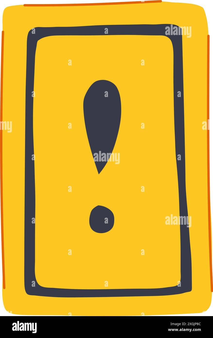 exclamation yellow warning sign cartoon vector illustration Stock ...