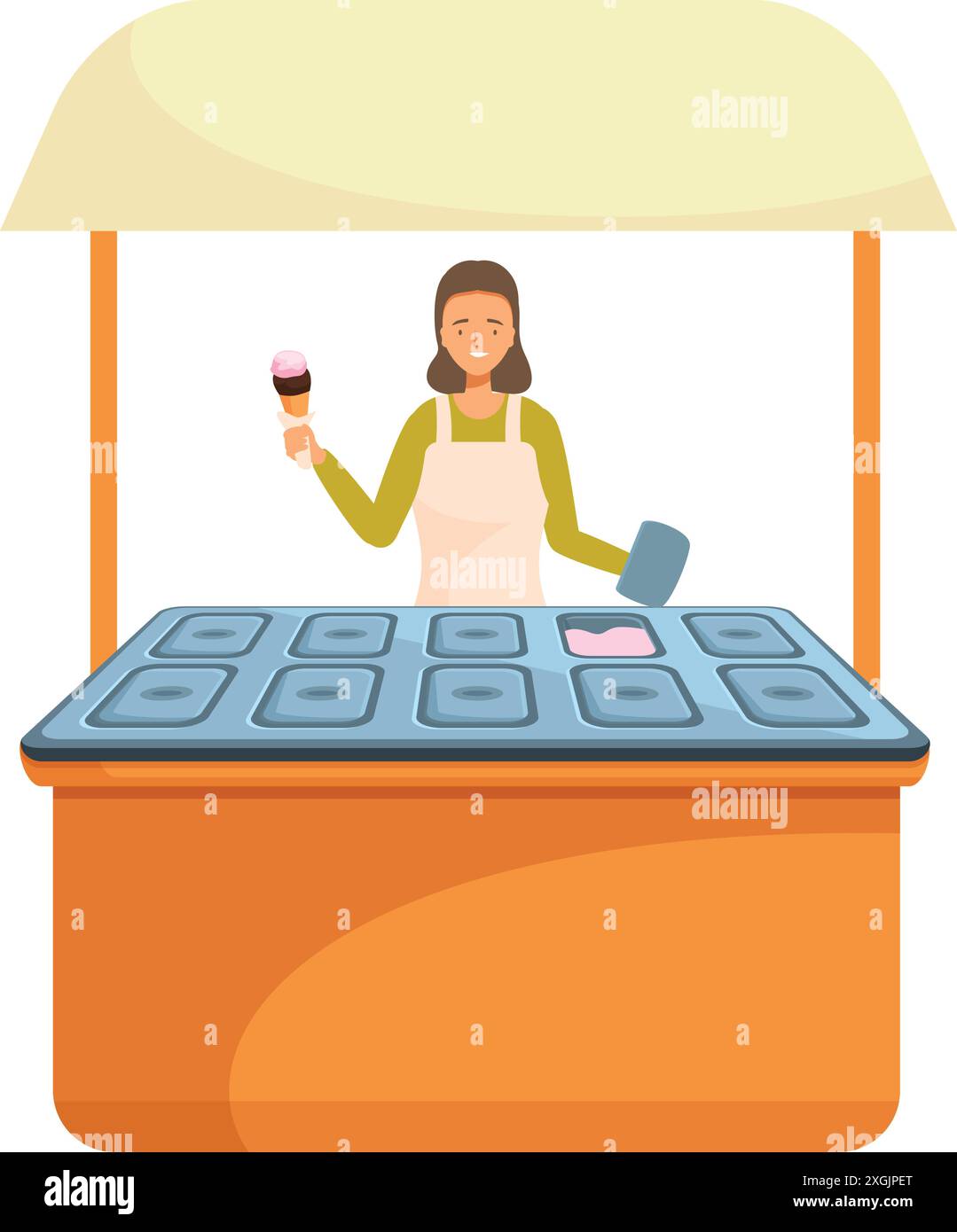 Ice cream display counter Stock Vector Images - Alamy