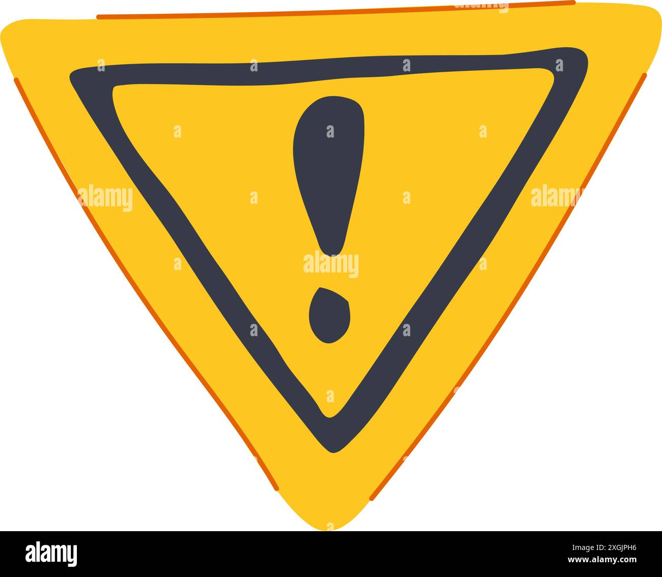 hazard yellow warning sign cartoon vector illustration Stock Vector ...