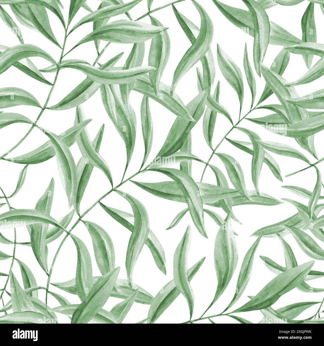 Ivy realistic foliage. Seamless pattern of olive leaves. Green oleander ...