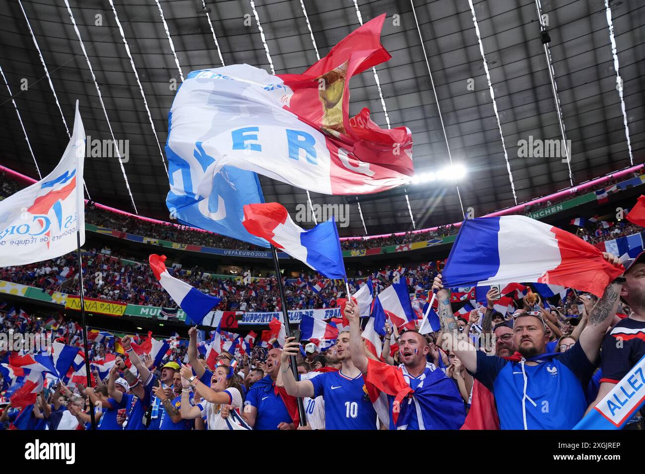 France fans in the stands ahead of the UEFA Euro 2024, semi-final match ...