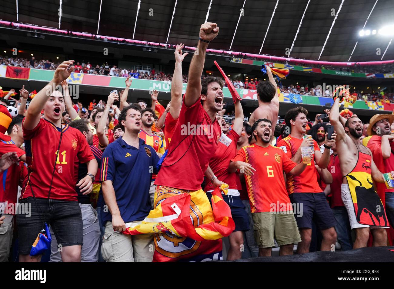 Spain fans in the stands ahead of the UEFA Euro 2024, semi-final match ...