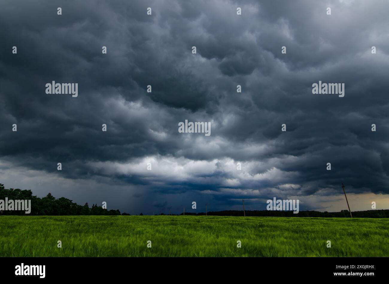 The Dark Sky with Heavy Clouds Converging and a Violent Storm. Bad or ...