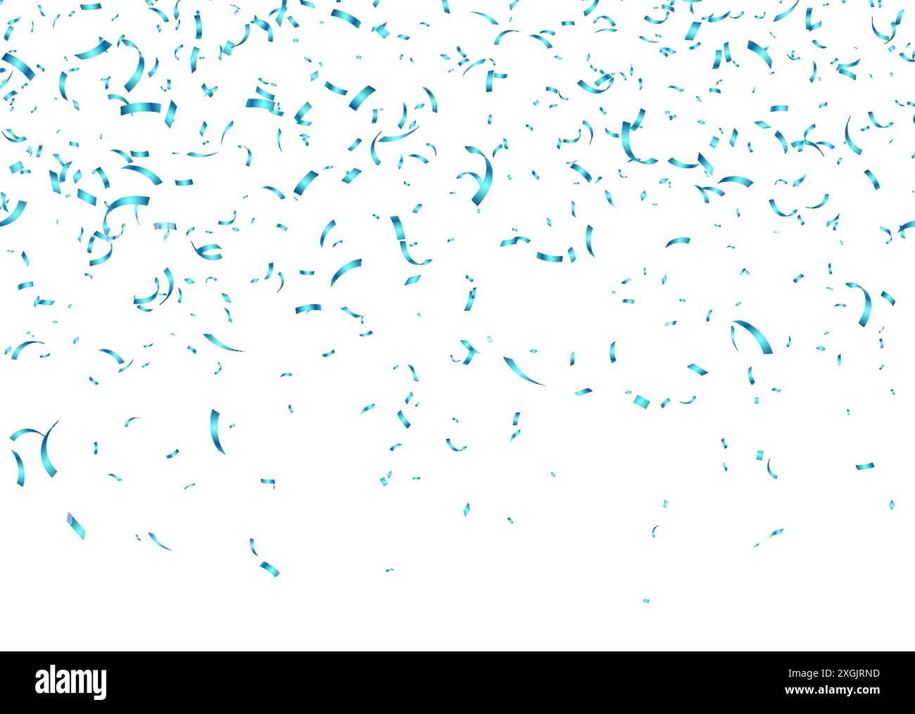 Teal confetti, falling paper ribbons isolated on white background ...