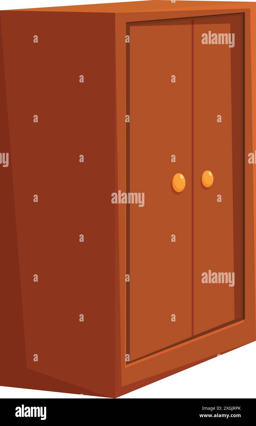 Closed brown wardrobe, simple design, perfect for storing clothes and ...