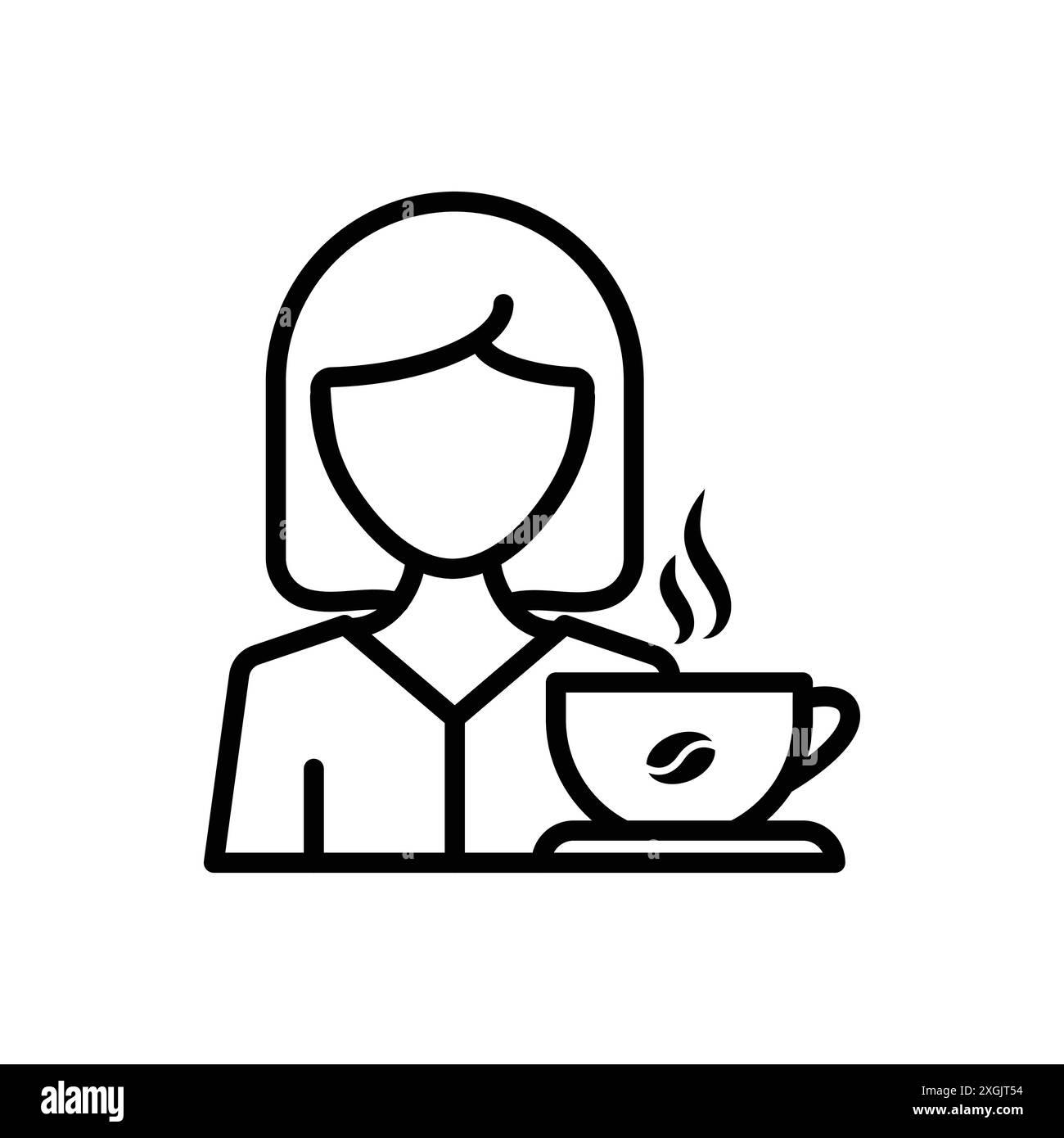 Businesswoman drink coffee icon vector logo set collection for web app ...