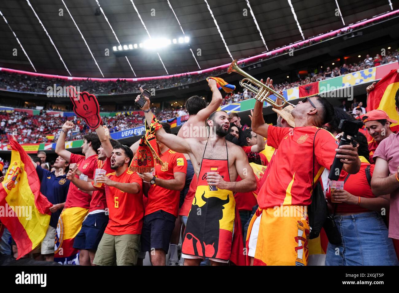 Spain fans in the stands ahead of the UEFA Euro 2024, semi-final match ...