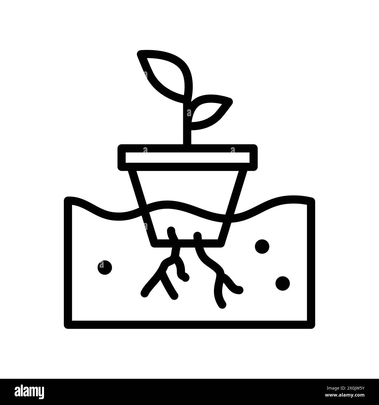 Hydroponics farming pot icon vector logo set collection for web app ui ...
