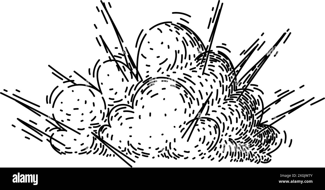 fire explosion bomb sketch hand drawn vector Stock Vector Image & Art ...