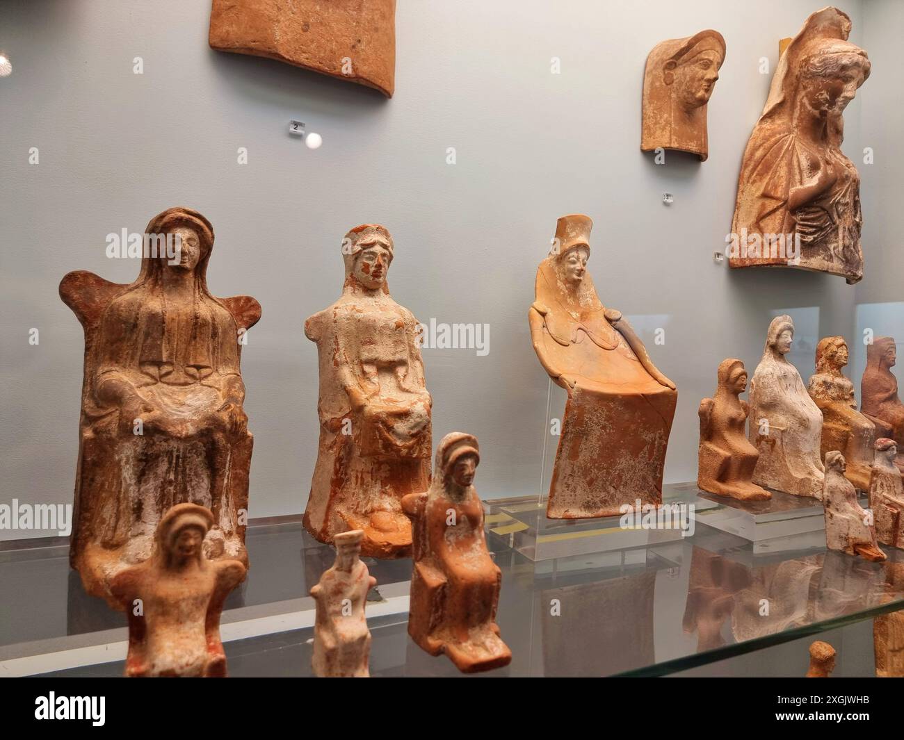 Remains of artefacts from the medieval period in Athens Museum. The ...
