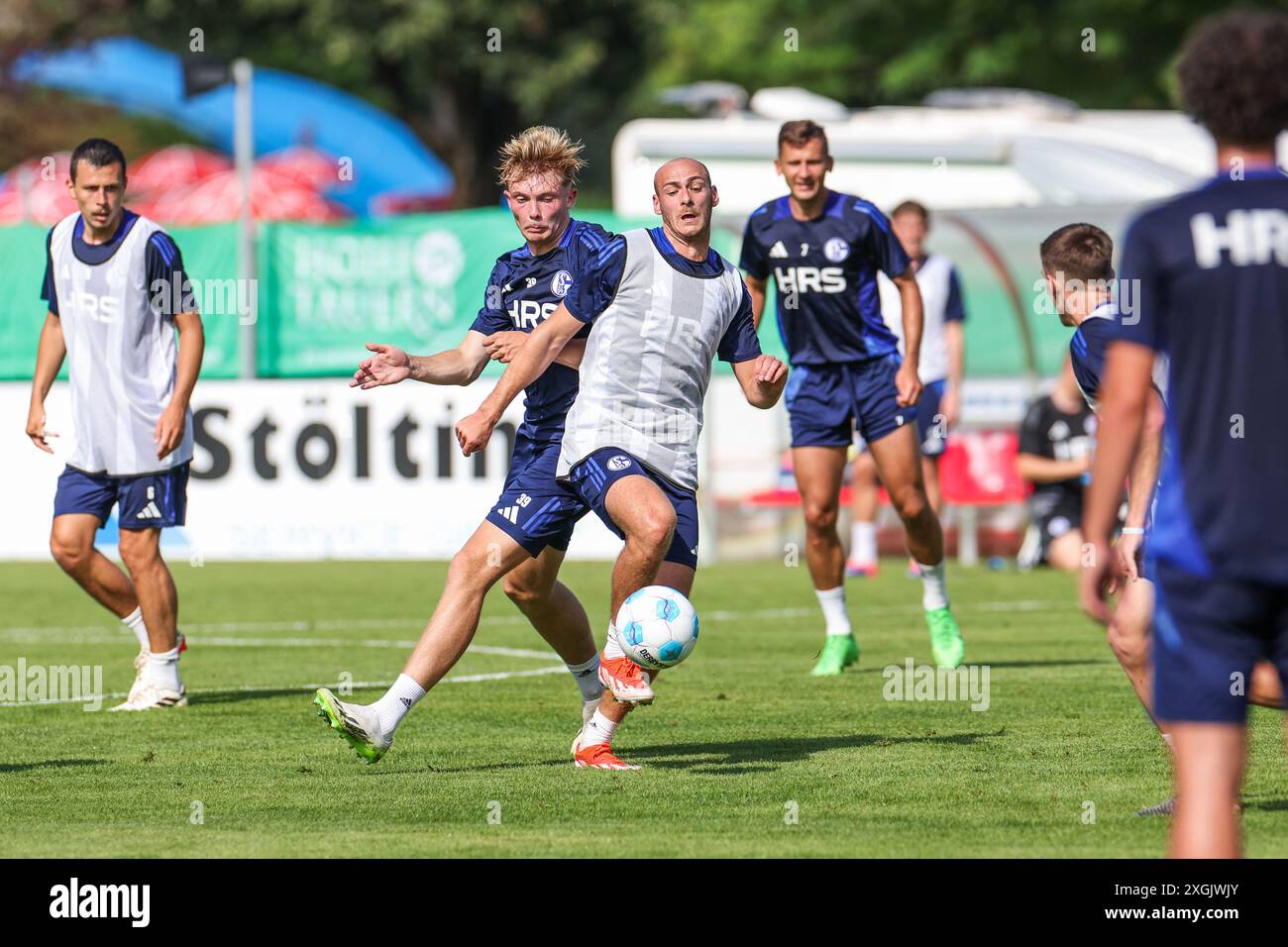 Mittersill, Austria. 09th July, 2024. Schalke's Peter Remmert in a duel ...