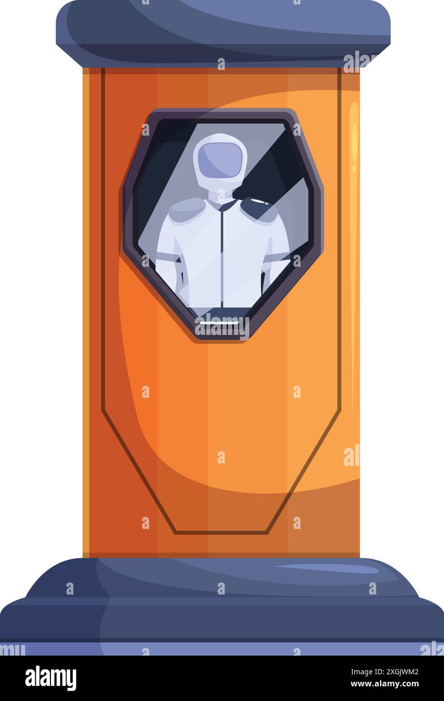 Astronaut is speaking inside a futuristic phone booth Stock Vector ...