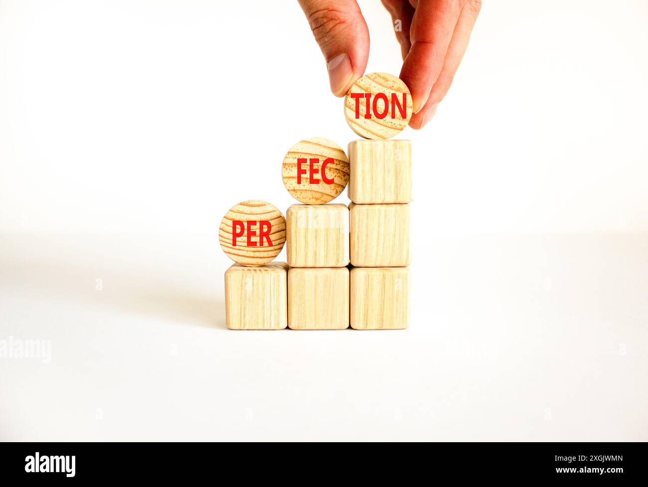Perfection symbol. Concept word Perfection on beautiful wooden circles ...