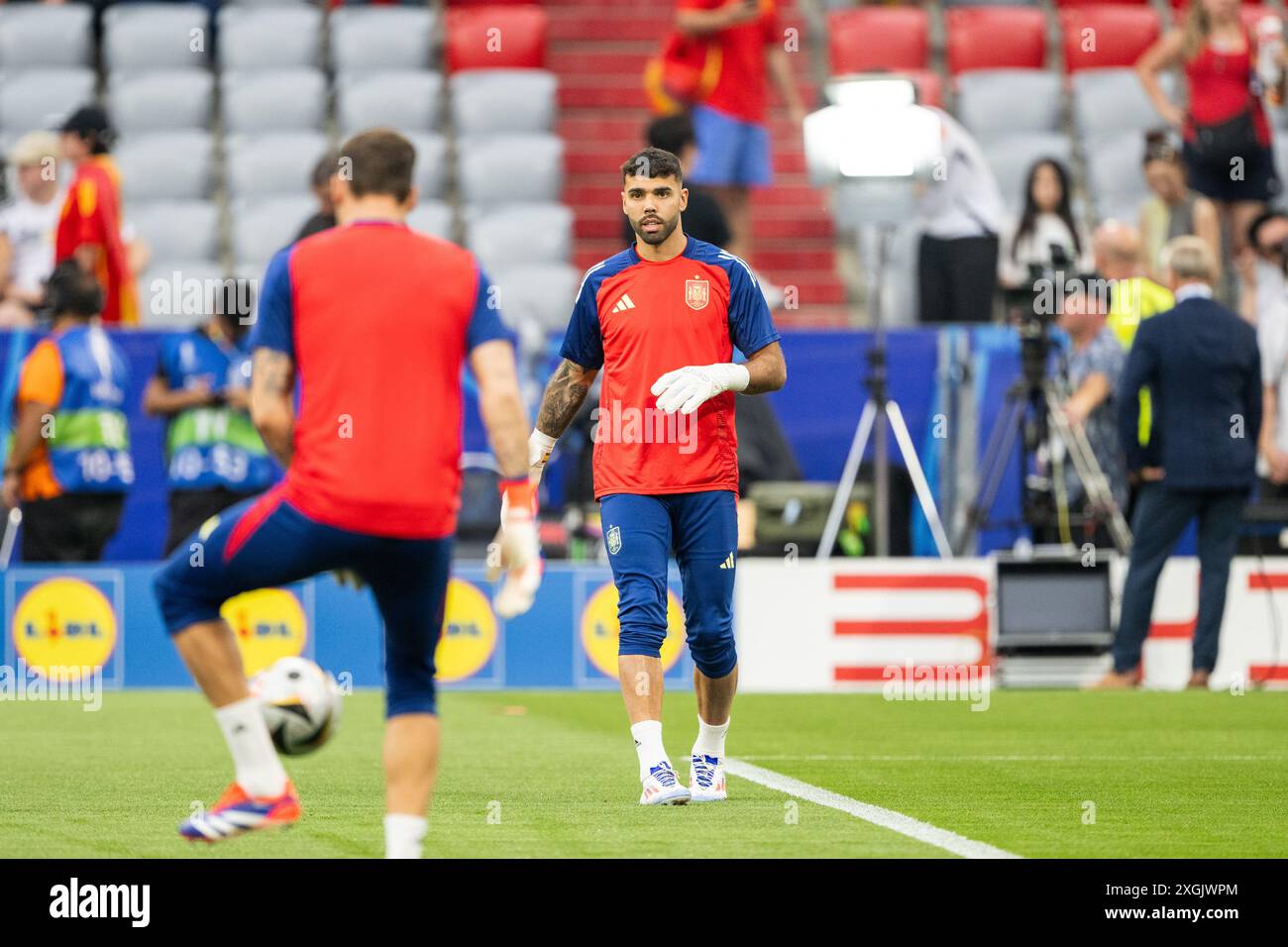 Munich, Germany. 09th July, 2024. Goalkeeper David Raya of Spain is ...