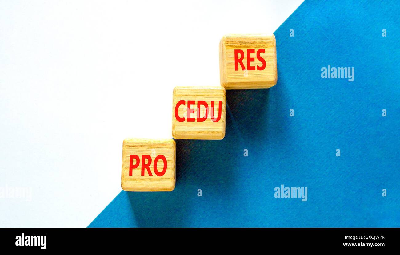 Procedures symbol. Concept word Procedures on beautiful wooden blocks ...