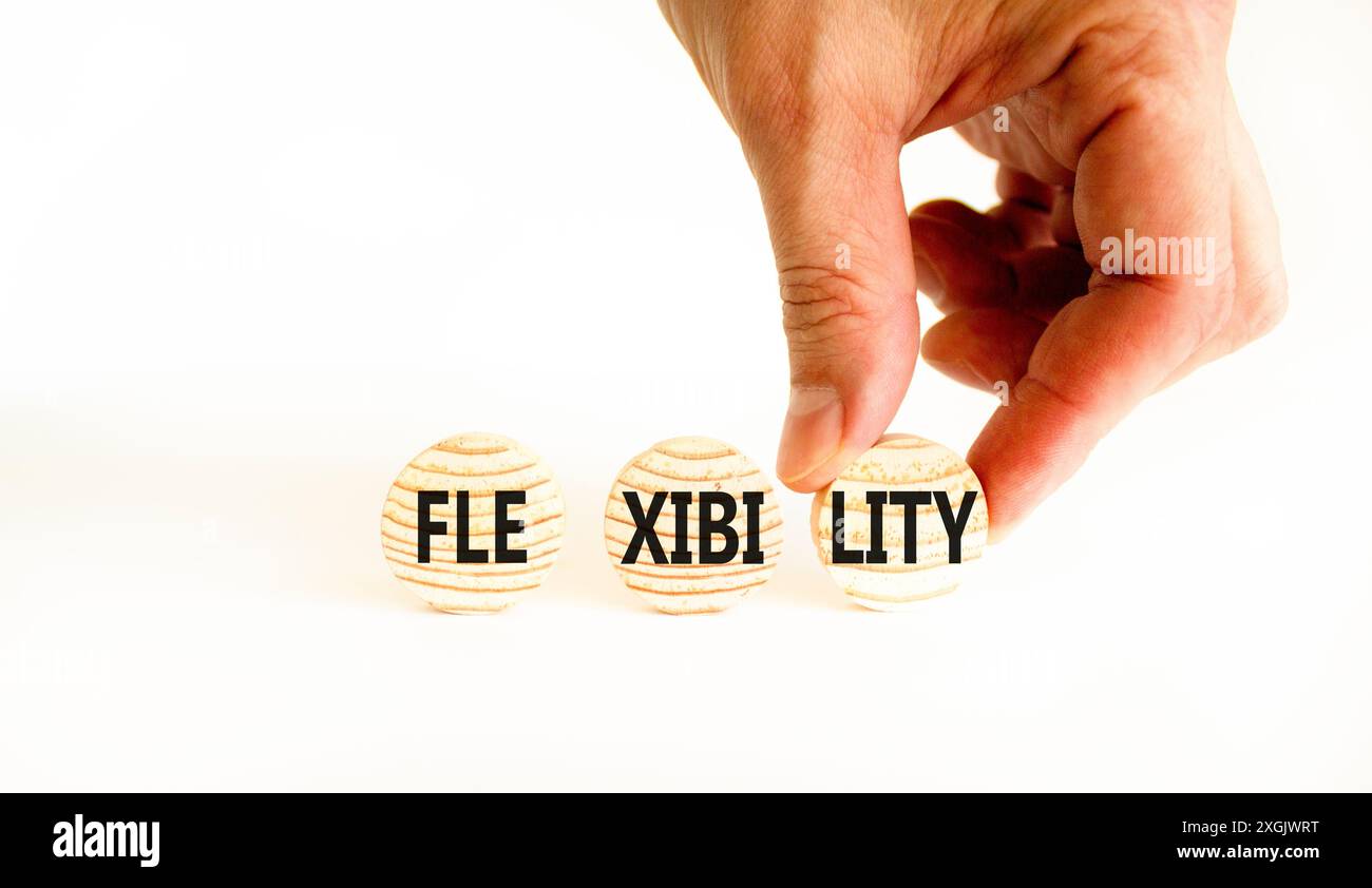 Flexibility symbol. Concept word Flexibility on beautiful wooden ...