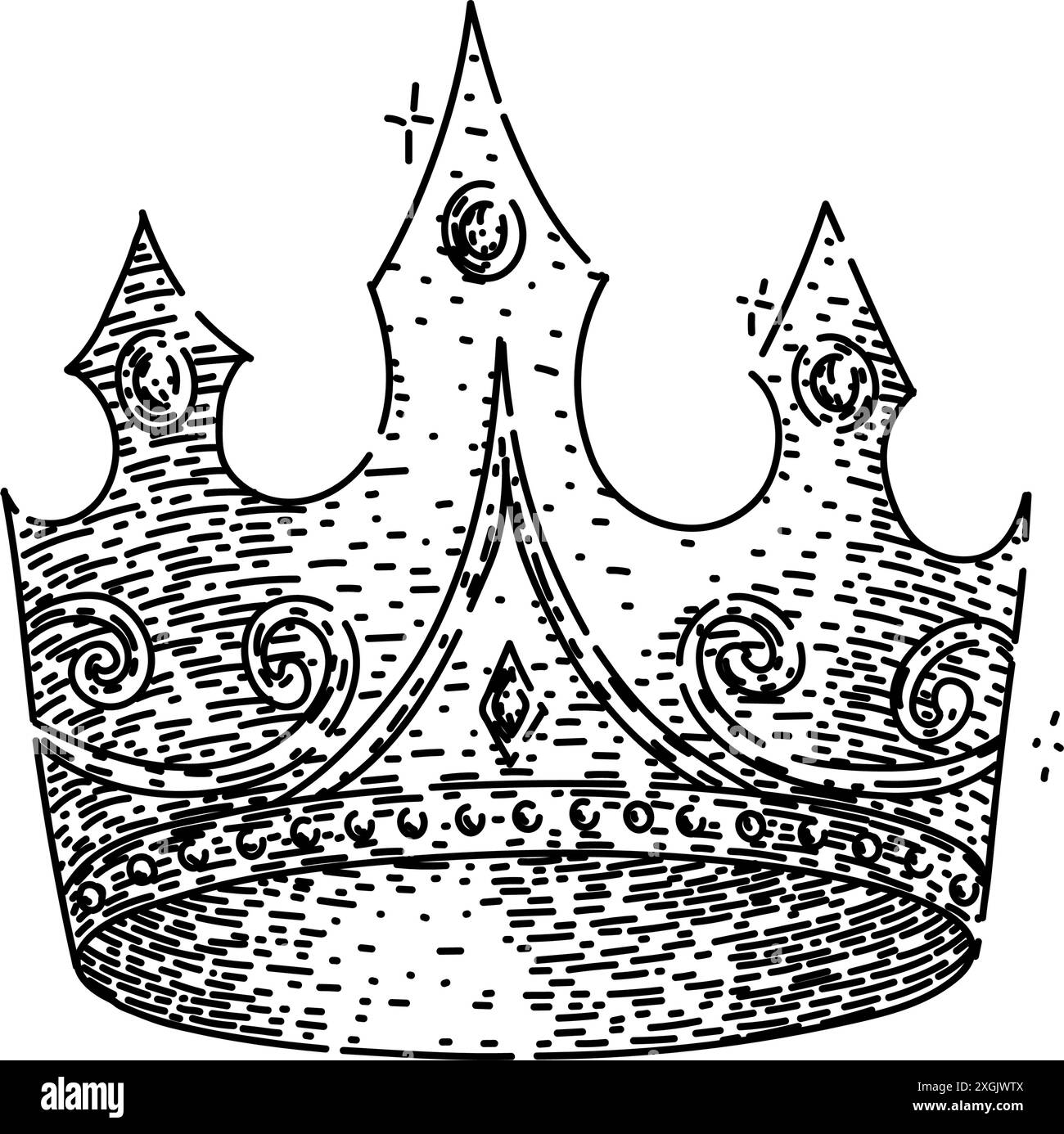royal crown king sketch hand drawn vector Stock Vector Image & Art - Alamy