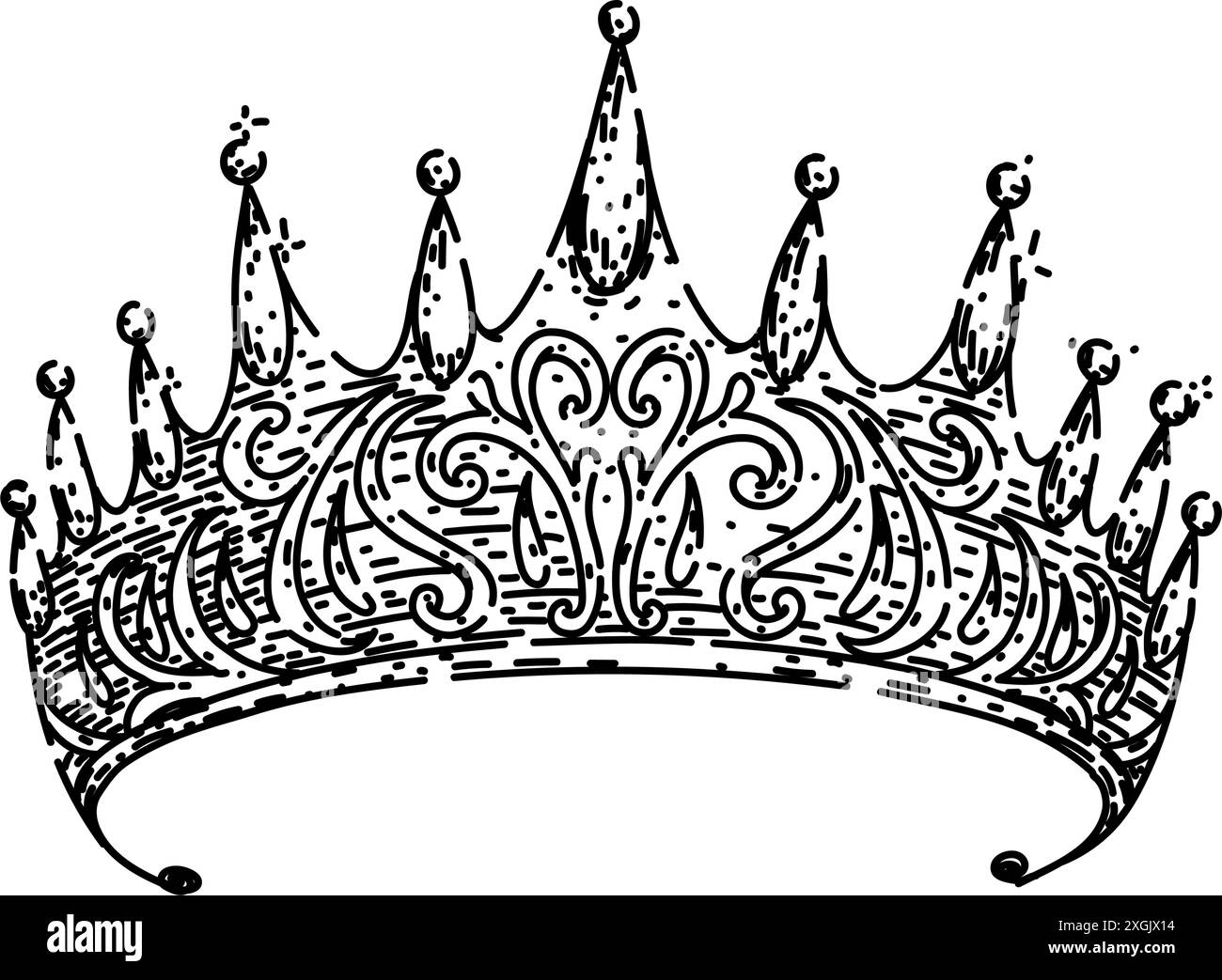 royal crown queen sketch hand drawn vector Stock Vector Image & Art - Alamy