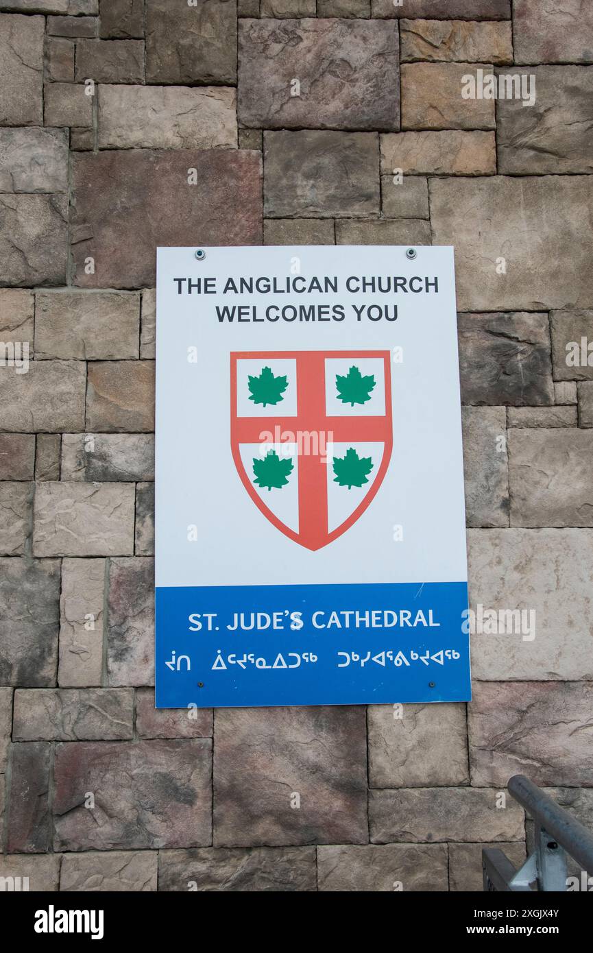Bilingual welcome to St. Jude's Anglican Cathedral sign in English and ...
