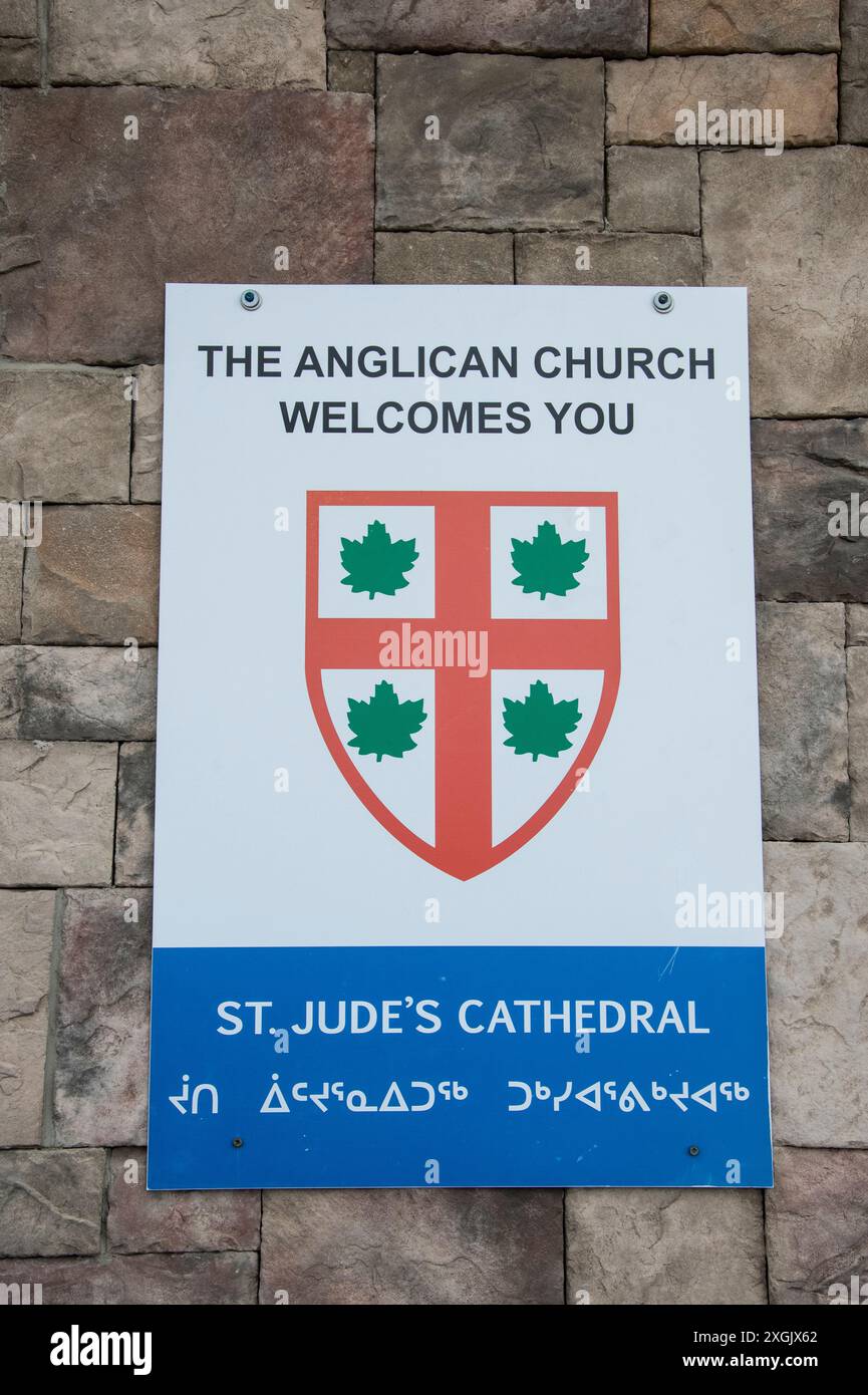 Bilingual welcome to St. Jude's Anglican Cathedral sign in English and ...