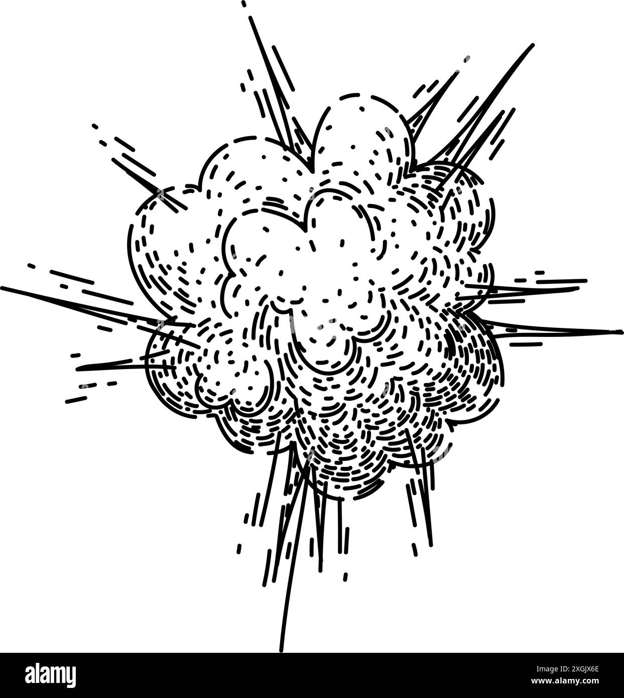 flame explosion bomb sketch hand drawn vector Stock Vector Image & Art ...