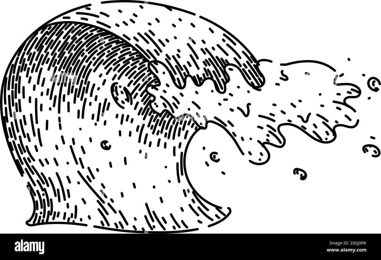 water ocean wave sketch hand drawn vector Stock Vector Image & Art - Alamy