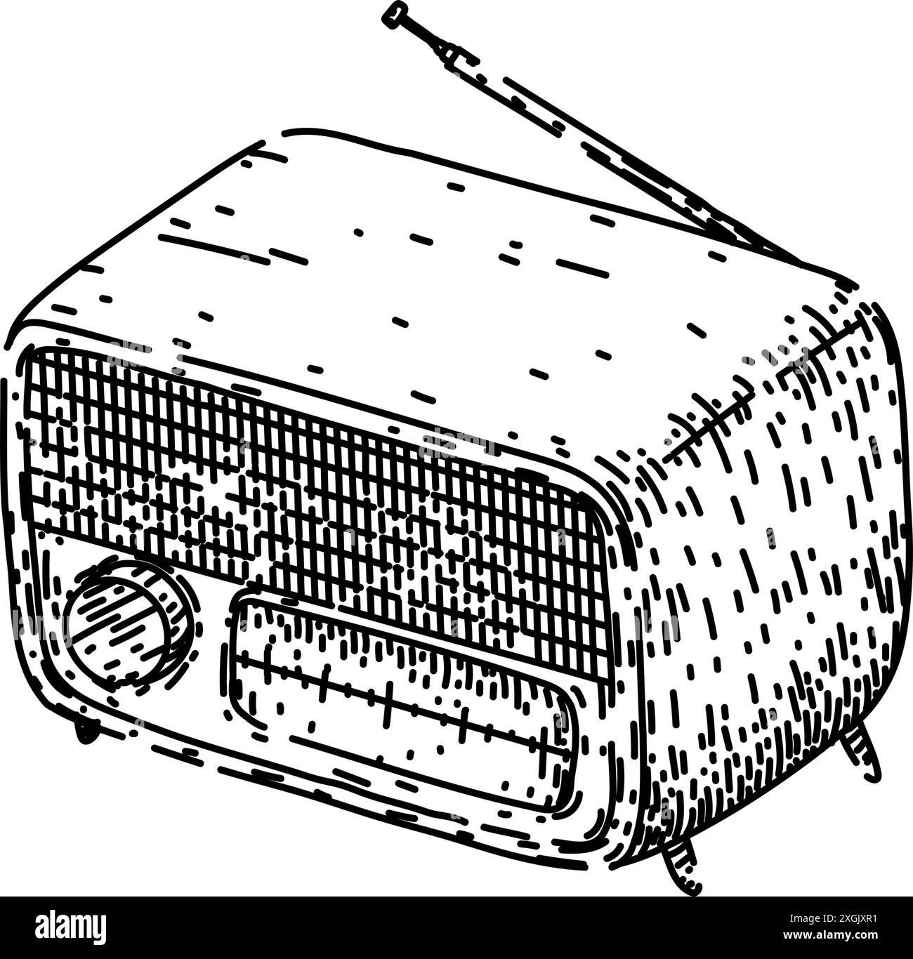 radio retro technology devices sketch hand drawn vector Stock Vector ...