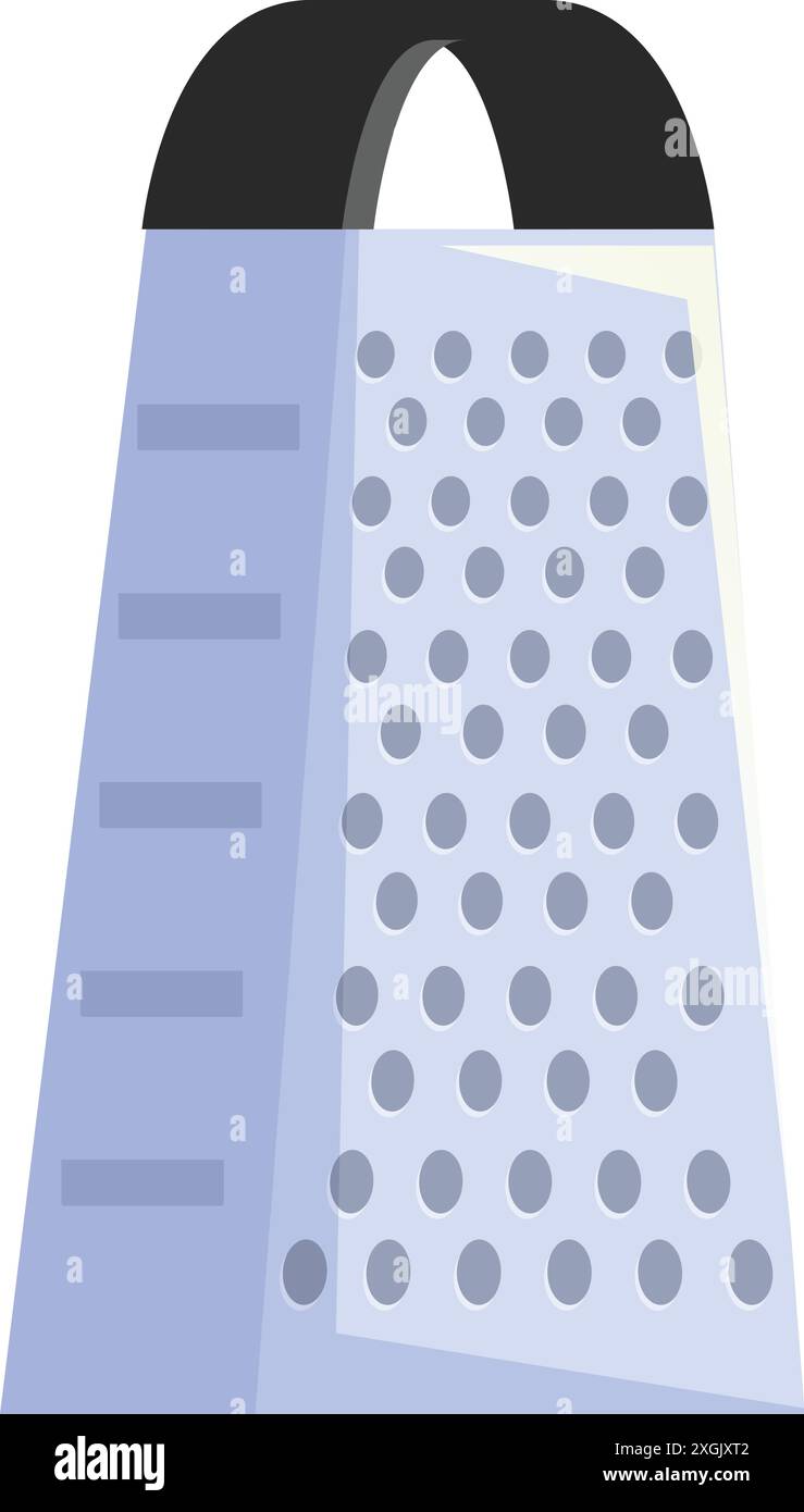 Simple metal grater with a black handle, for grating cheese and ...