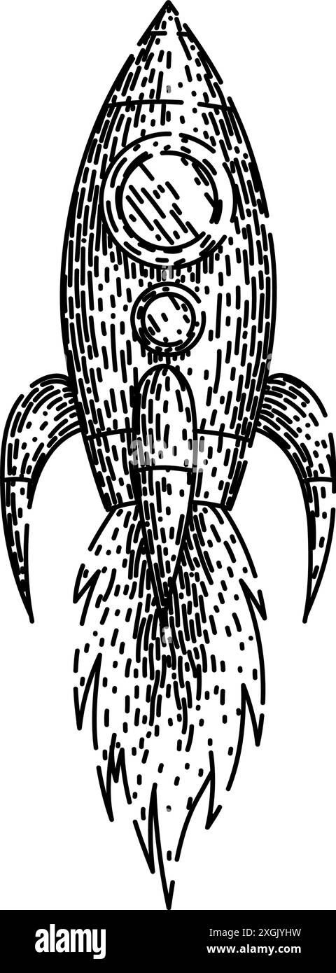 science rocket sketch hand drawn vector Stock Vector Image & Art - Alamy