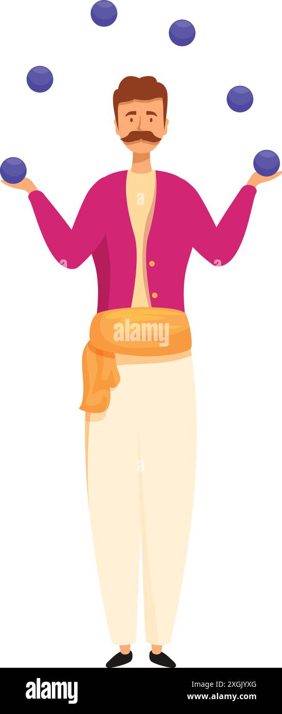 Circus performer showcasing skillful juggling, captivating the audience ...