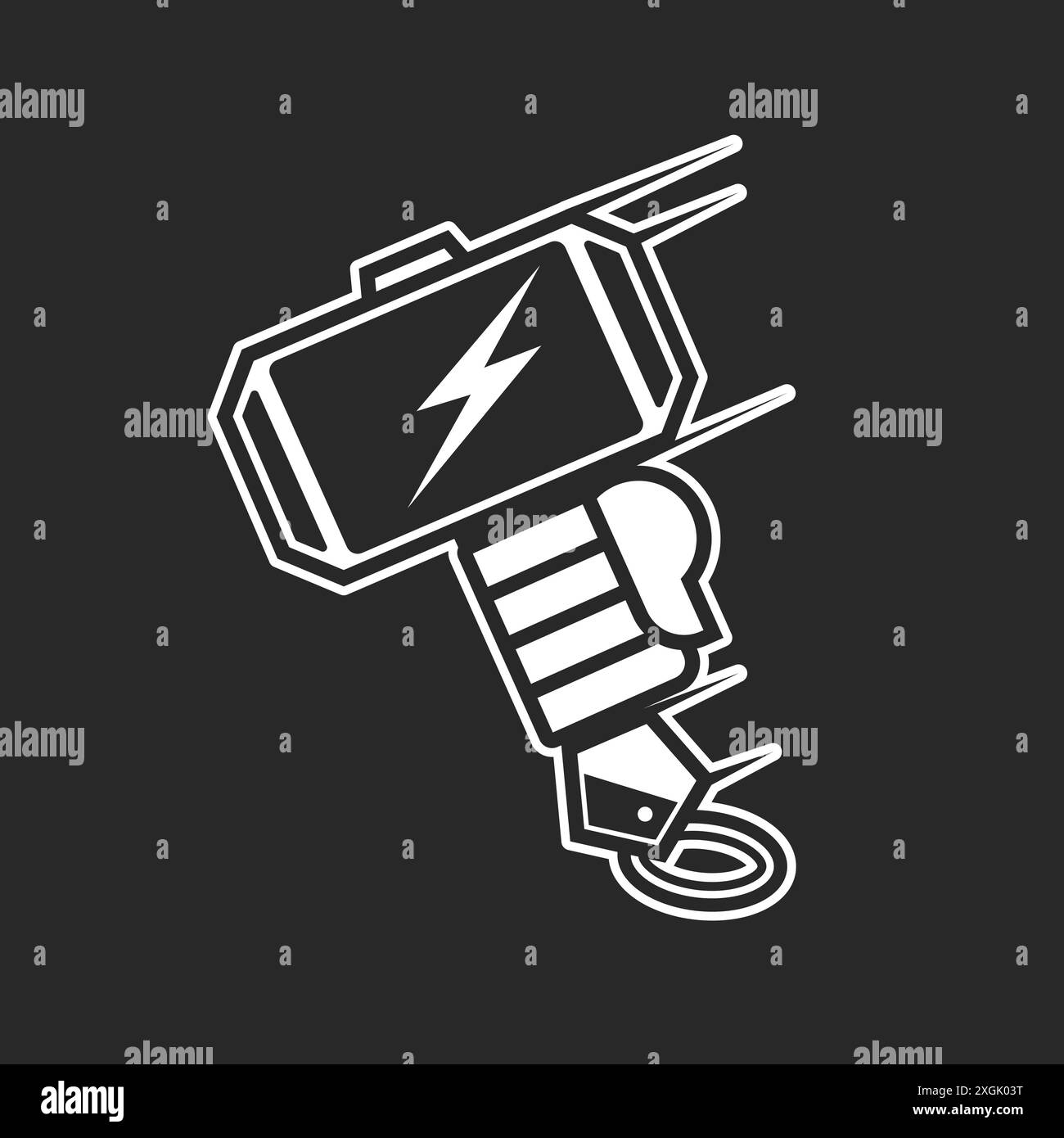 Thor Hammer Icon in trendy flat style isolated on grey background, for ...