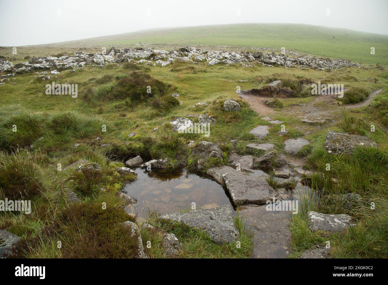 Grimspound Bronze Age settlement Stock Photo - Alamy