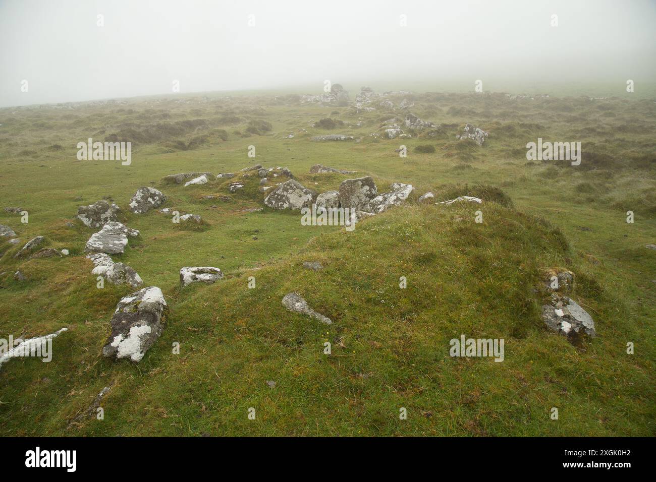 Grimspound Bronze Age settlement Stock Photo - Alamy