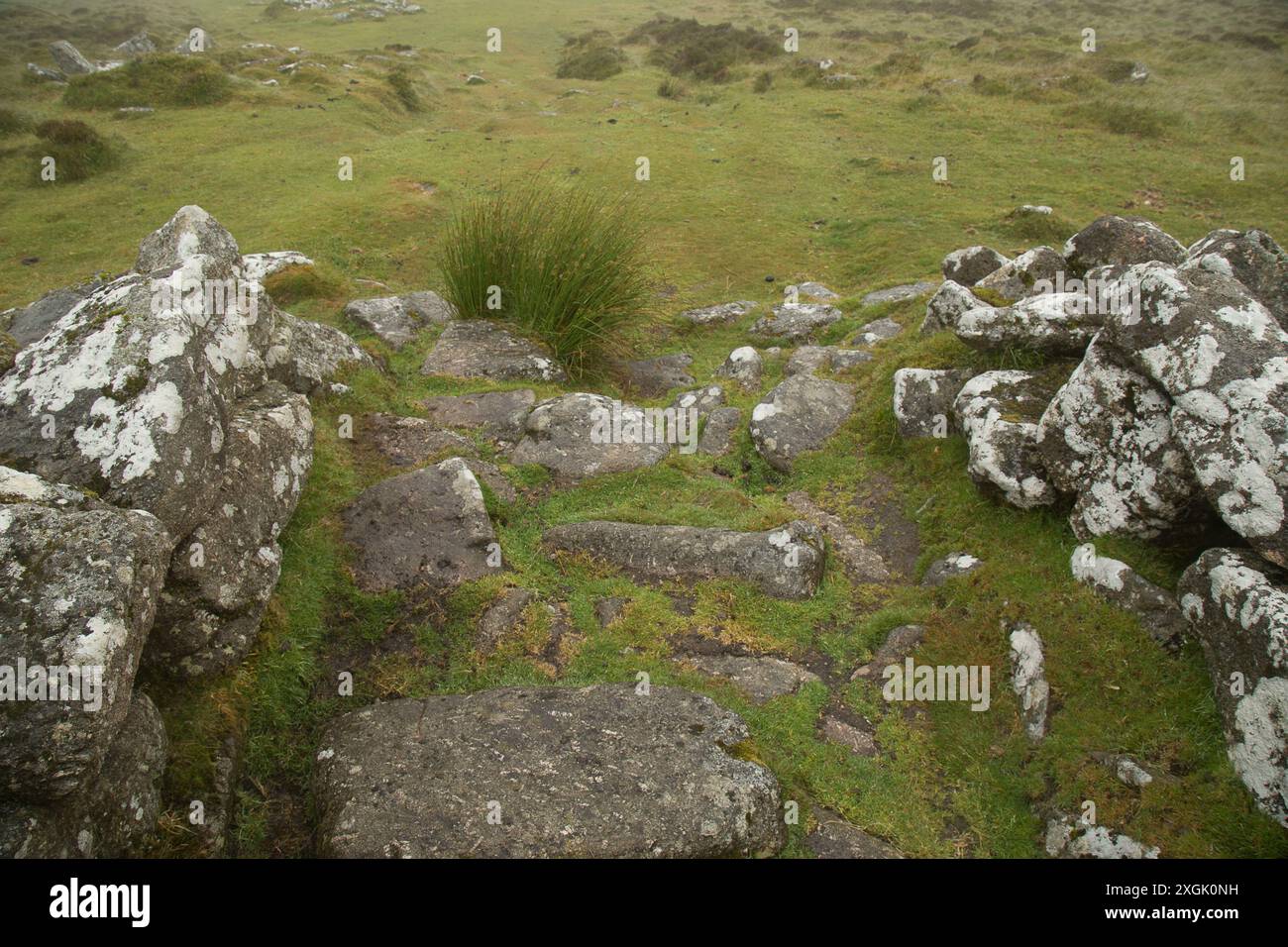 Grimspound Bronze Age settlement Stock Photo - Alamy