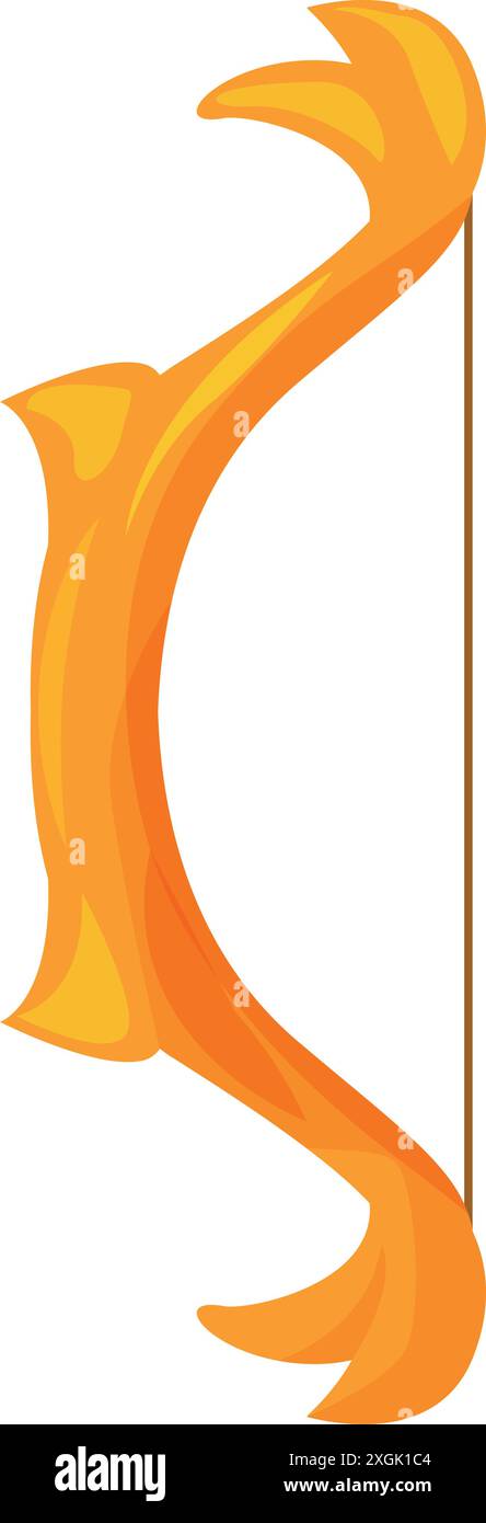 Golden bow standing on white background, hunting weapon, archery ...