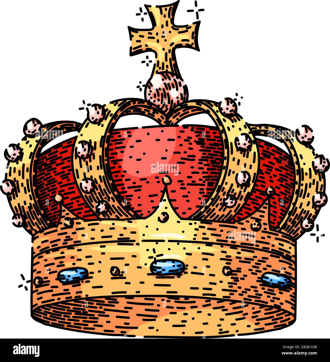 gold crown king sketch hand drawn vector Stock Vector Image & Art - Alamy