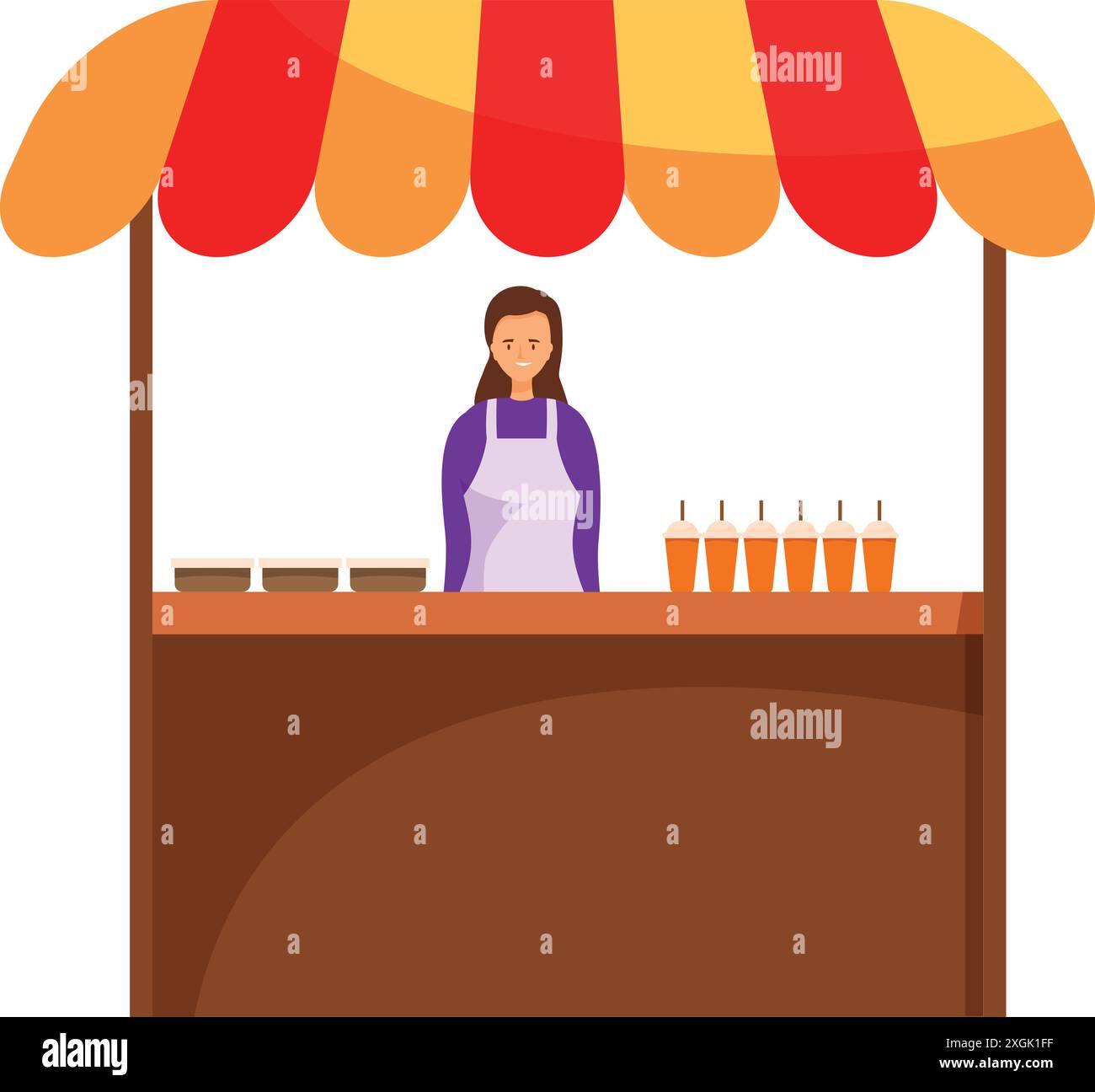 Woman preparing street food Stock Vector Images - Alamy
