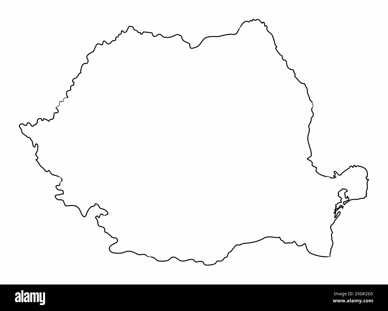 Romania outline map isolated on white background Stock Vector Image ...