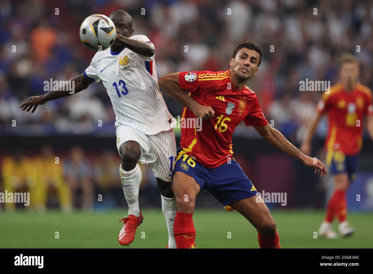 Munich, Germany 09.07.2024: N'Golo Kante of France, Rodri of Spain ...