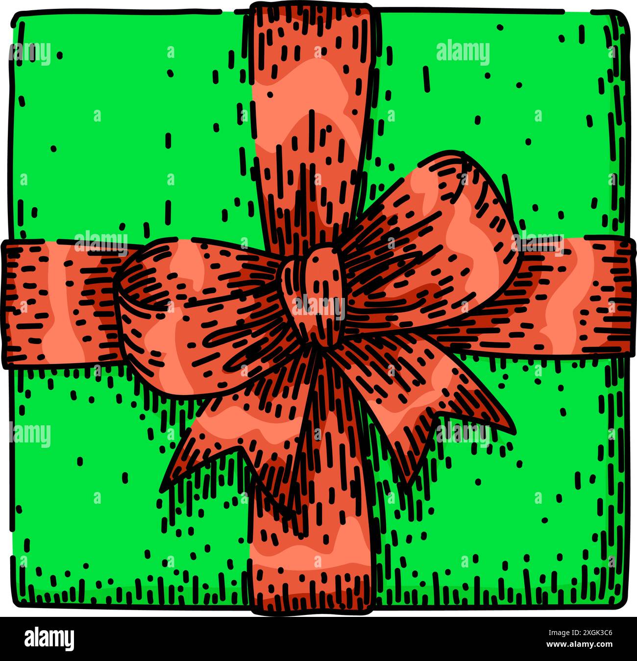 card gift box top view sketch hand drawn vector Stock Vector Image ...