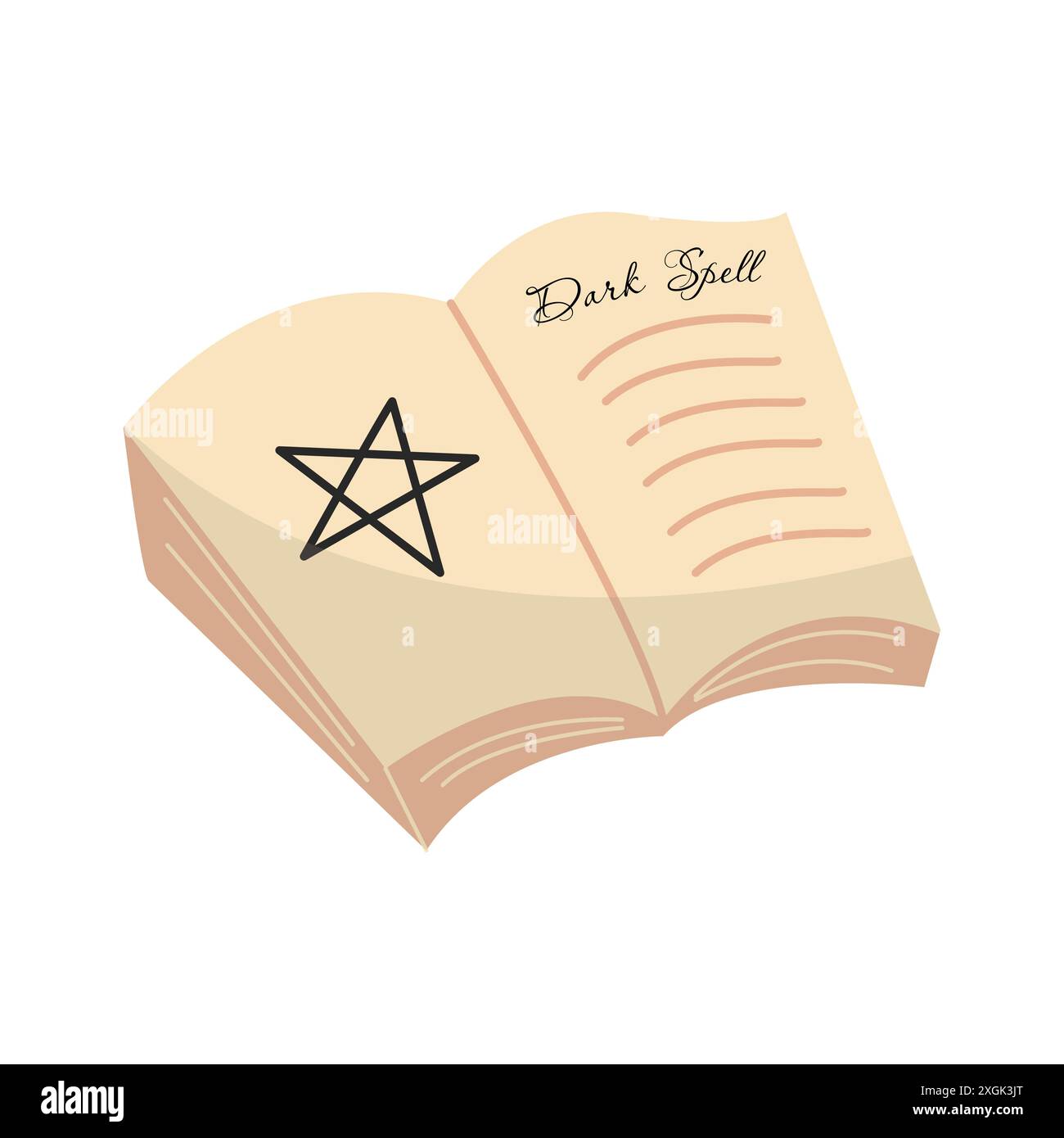 Magic book, book of spells and witchcraft vector illustration isolated ...