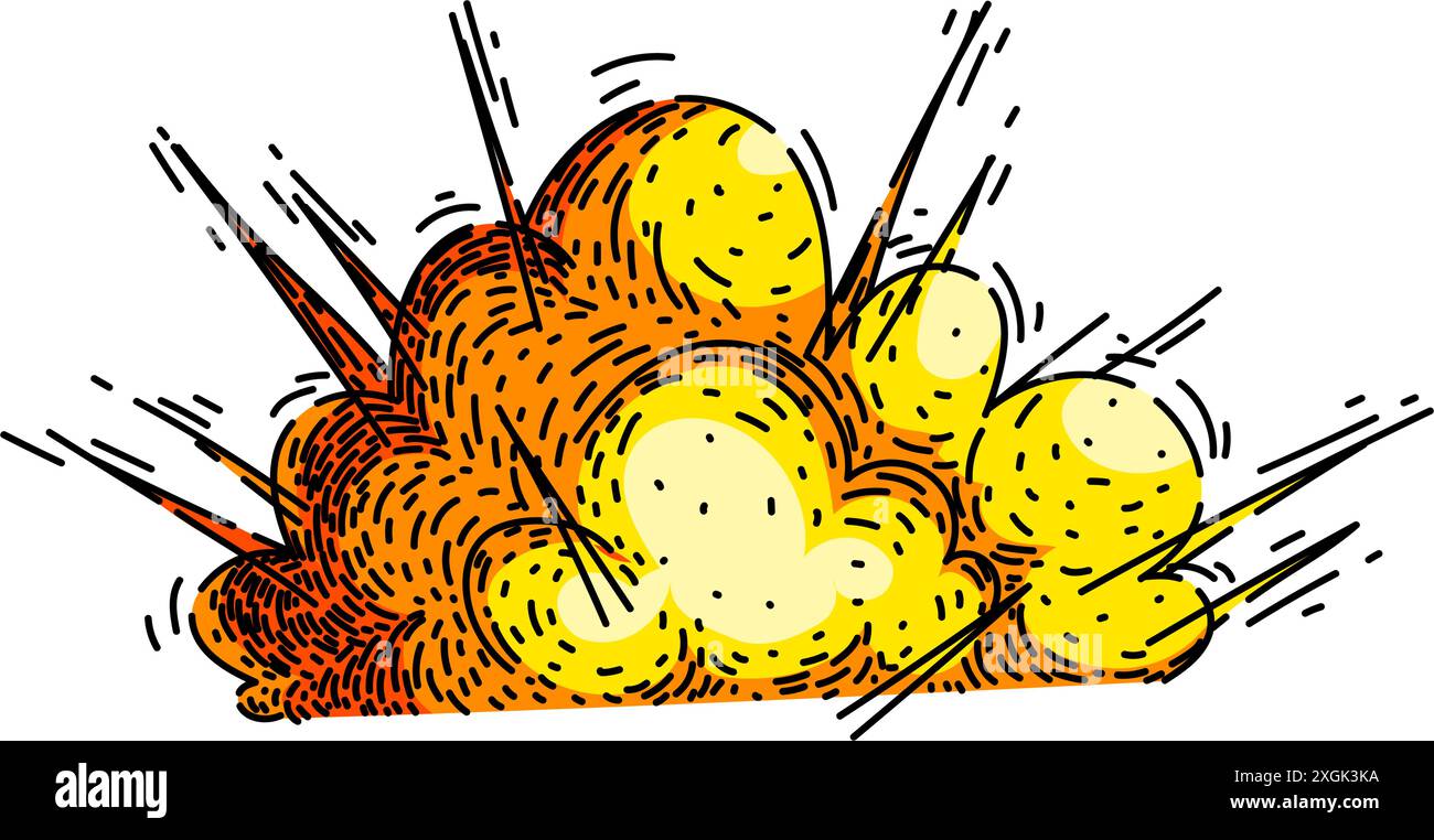 fire explosion bomb sketch hand drawn vector Stock Vector Image & Art ...