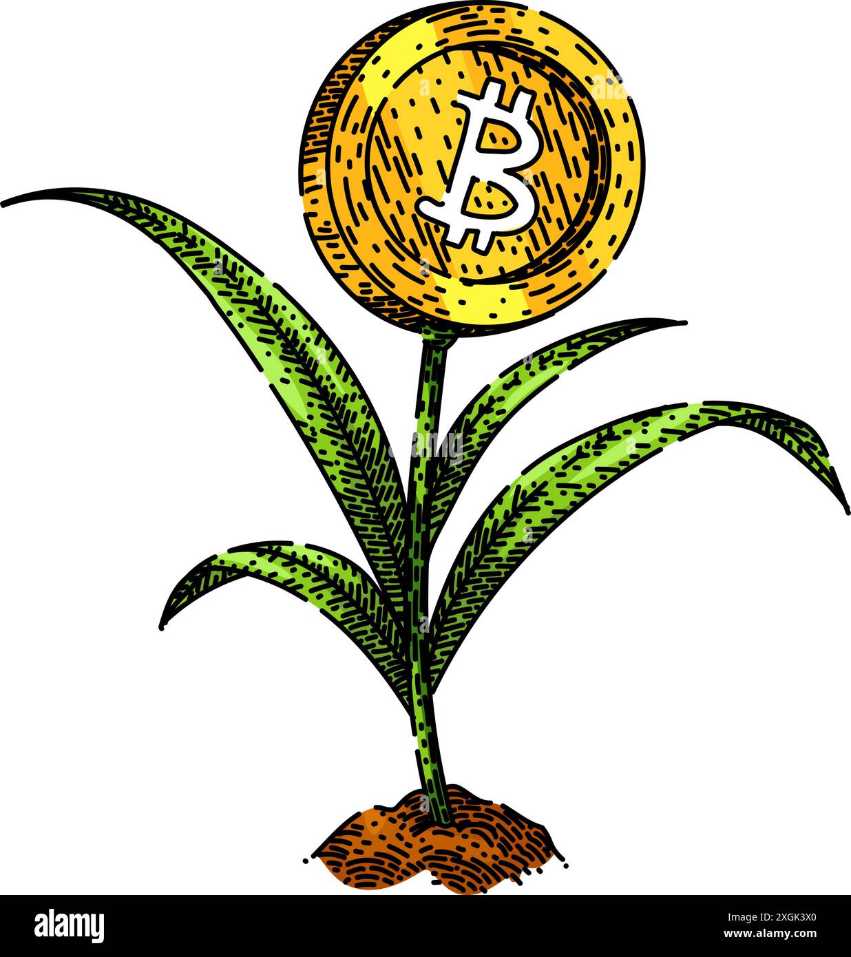 chart financial growth sketch hand drawn vector Stock Vector Image ...